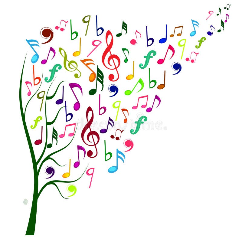 La Musique Colorée Note L'arbre Illustration Stock - Illustration du ...