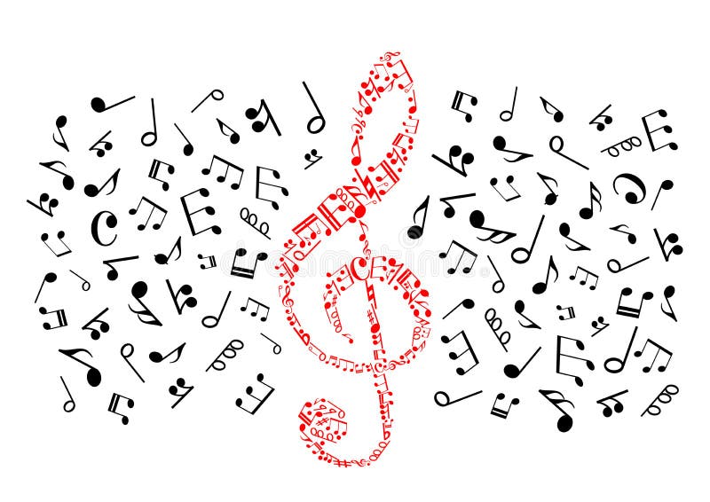 Notes De Musique Sur Les Barres De Tourbillonnement Illustration de ...