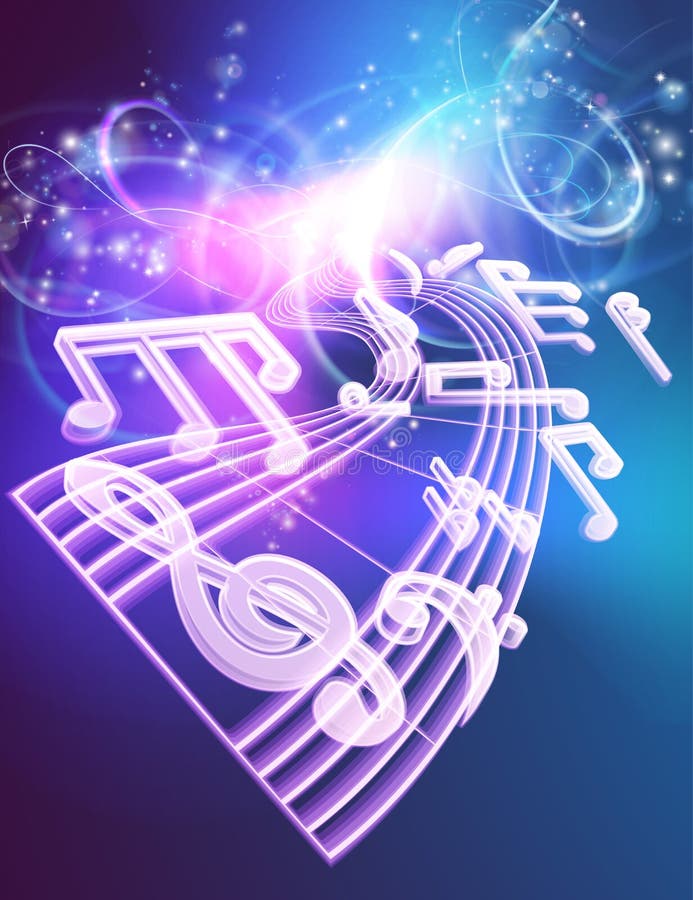 La Musique Note Le Fond Musical Illustration de Vecteur - Illustration ...