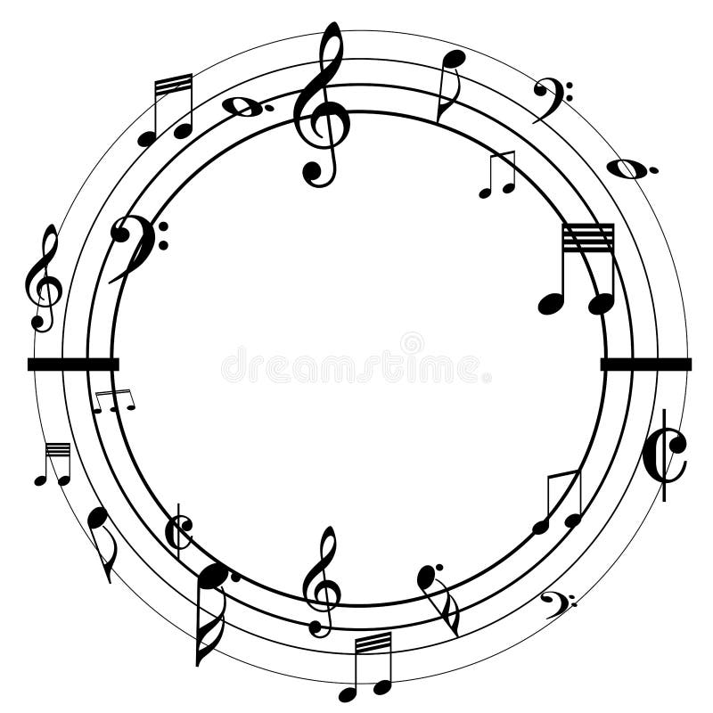 La Musique Note Le Noir De Cercle Illustration Stock - Illustration du ...