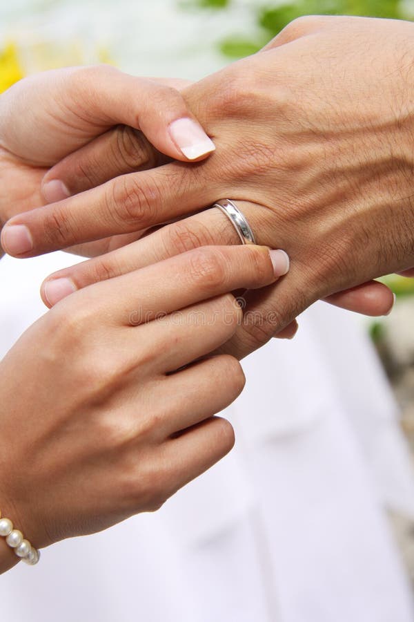 La Novia Pone El Anillo En Novio Foto de archivo - Imagen de pone ...