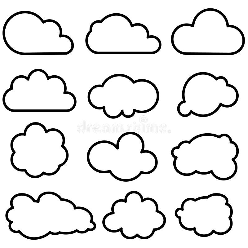 Formas de la nube ilustración del vector. Ilustración de blanco - 39418455