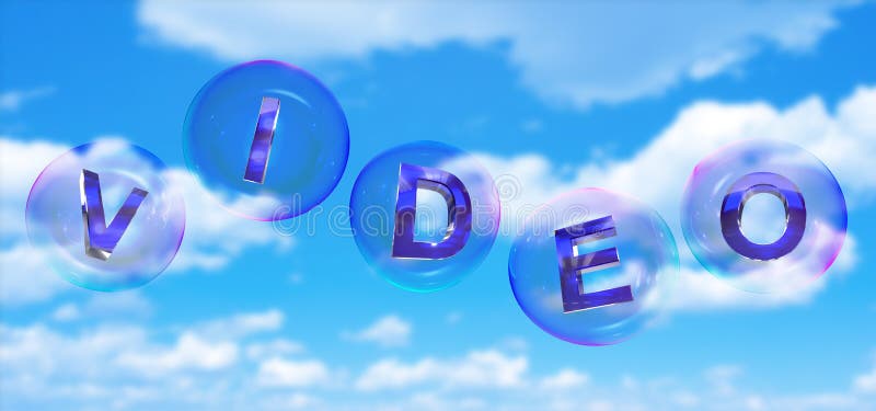 Palabra video 3d stock de ilustración. Ilustración de canal - 114612561