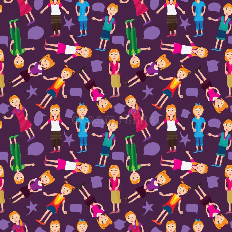 La Parole Pattern_eps Sans Joint De Gosse De Fille Illustration de ...