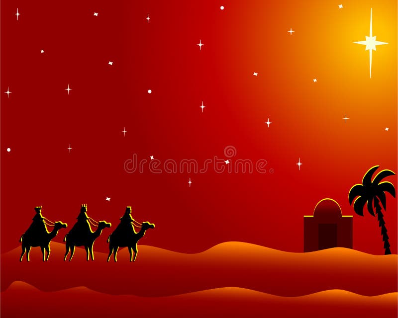 La Postal Wisemen a Bethlehem Stock de ilustración - Ilustración de ...
