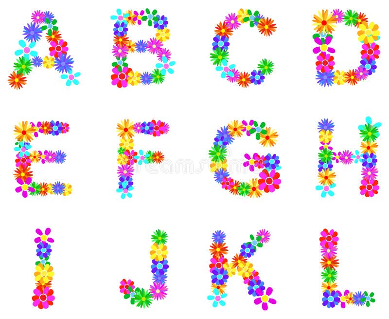 La Primavera Florece Alfabeto Ilustración del Vector - Ilustración de ...