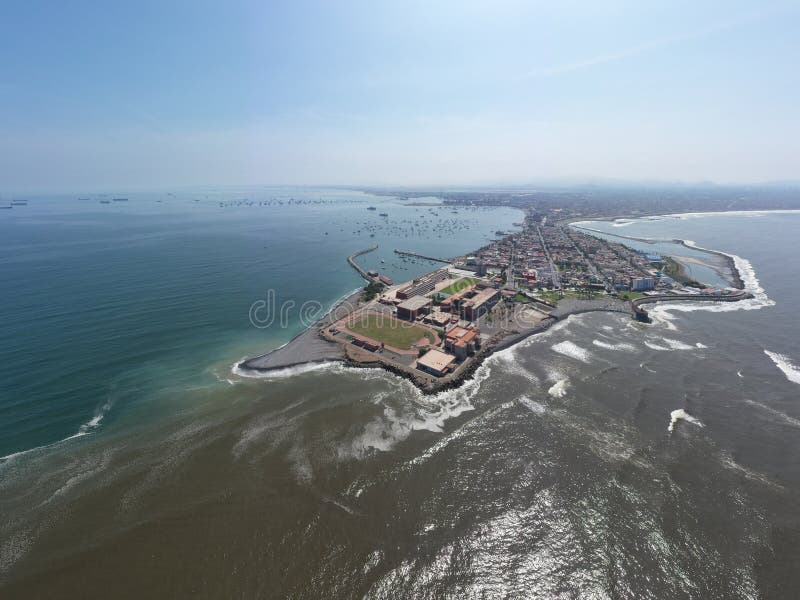 La Punta Callao Peru. Aerial View. Panoramic View. Stock Image - Image ...
