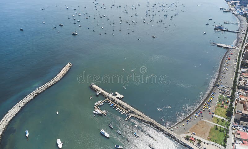 La Punta Callao Peru. Aerial View. Panoramic View. Stock Image - Image ...
