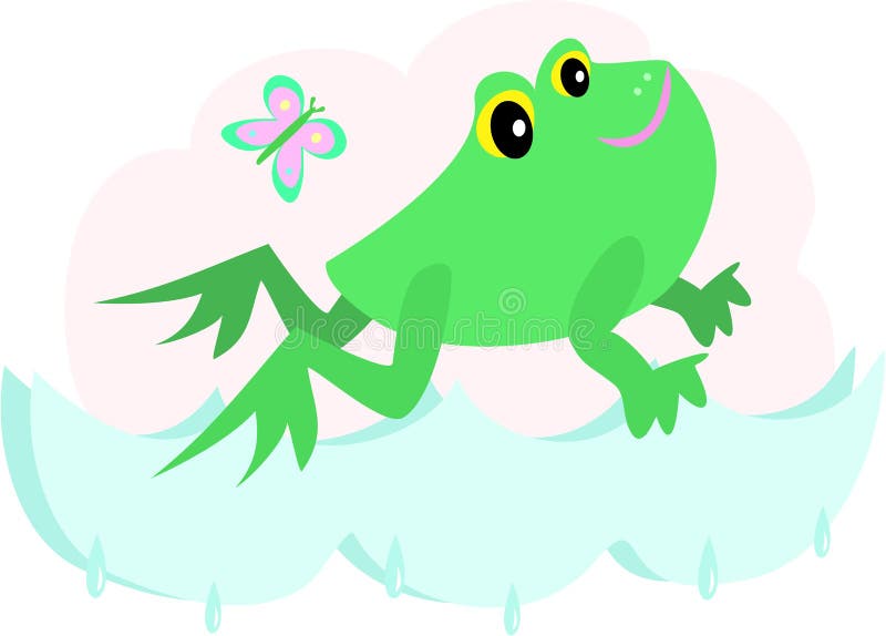 La rana que salta en agua ilustración del vector. Ilustración de ...