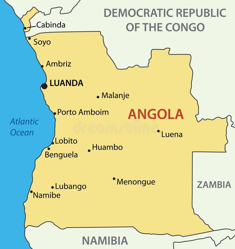 La Repubblica Angolana - Mappa Illustrazione Vettoriale - Illustrazione ...