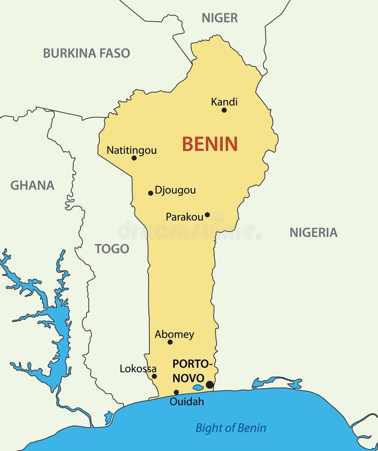 Repubblica Del Benin - Mappa - Vettore Illustrazione Vettoriale ...