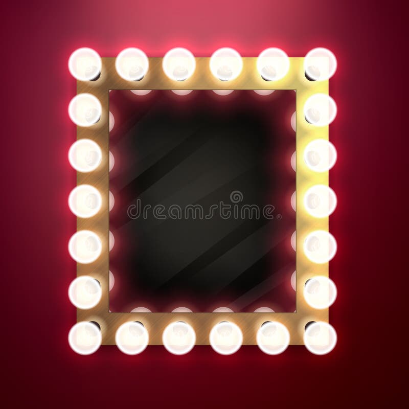 La Retro Annata Realistica Compone Lo Specchio Illustrazione Vettoriale ...