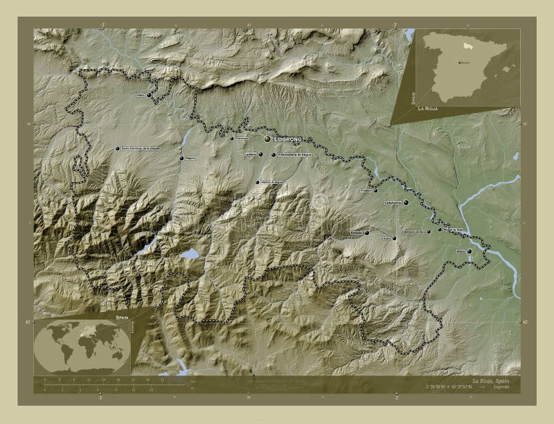 La Rioja, Spain. Wiki. Labelled Points of Cities Stock Illustration ...