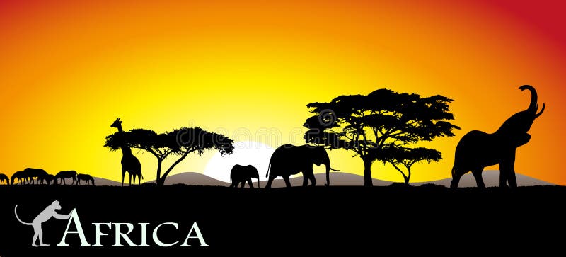 La savane africaine illustration de vecteur. Illustration du flore ...