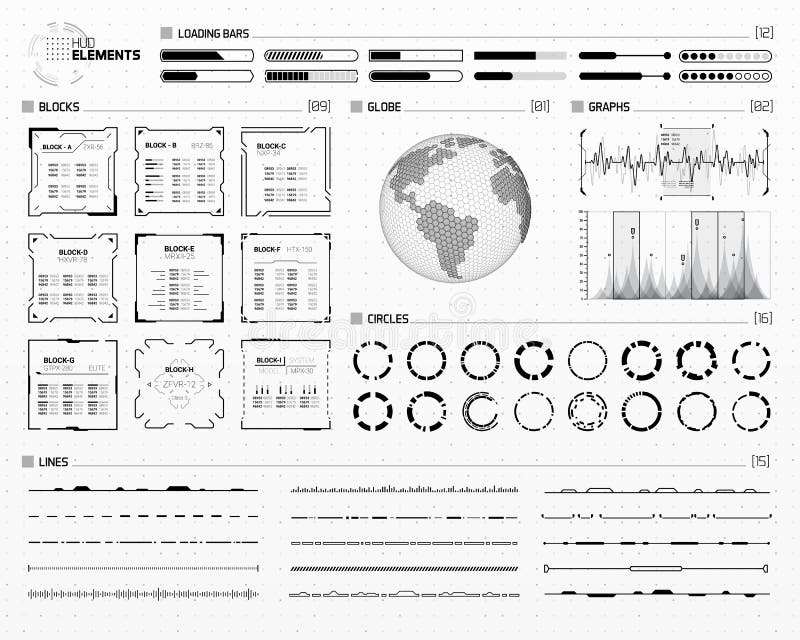 La Science Fiction Futuriste HUD Elements Set Illustration de Vecteur ...