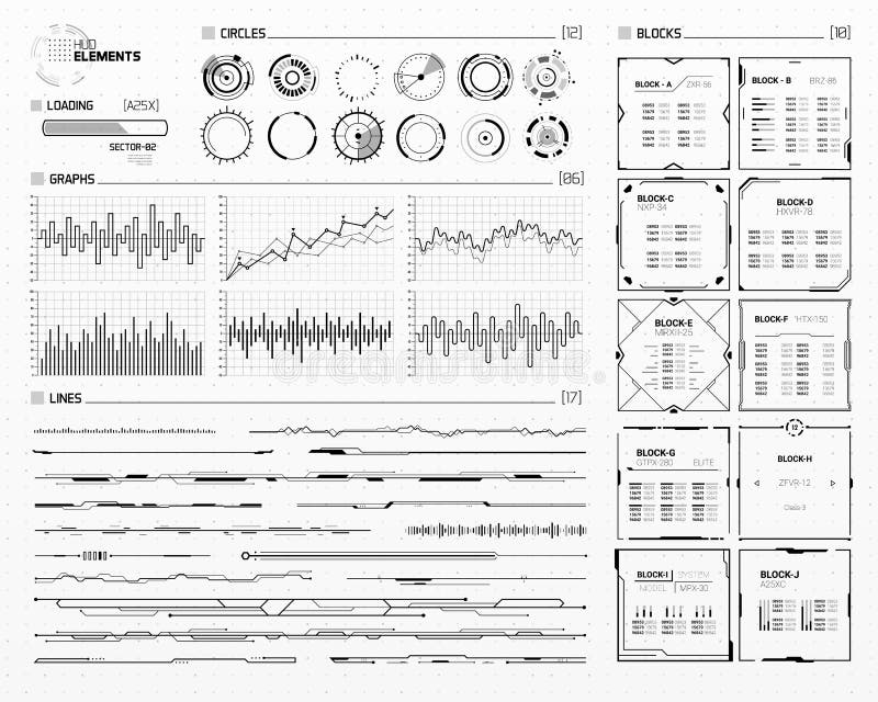La Science Fiction Futuriste HUD Elements Set Illustration de Vecteur ...