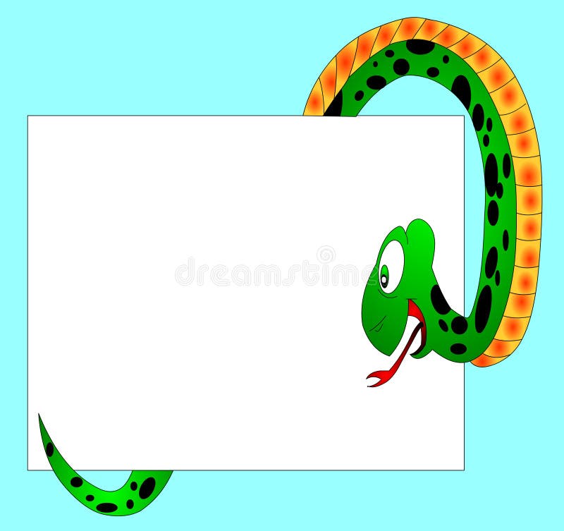 La serpiente verde stock de ilustración. Ilustración de lindo - 14013306