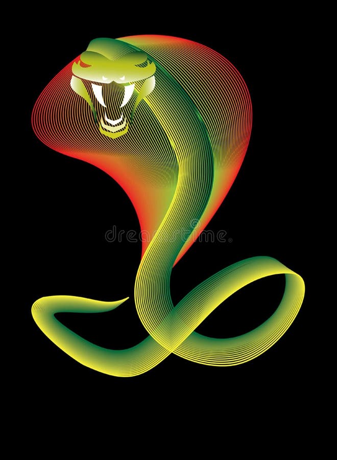 La serpiente verde ilustración del vector. Ilustración de elegante ...
