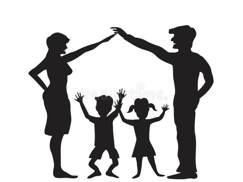 La Silhouette Du Symbole De Famille Illustration de Vecteur ...