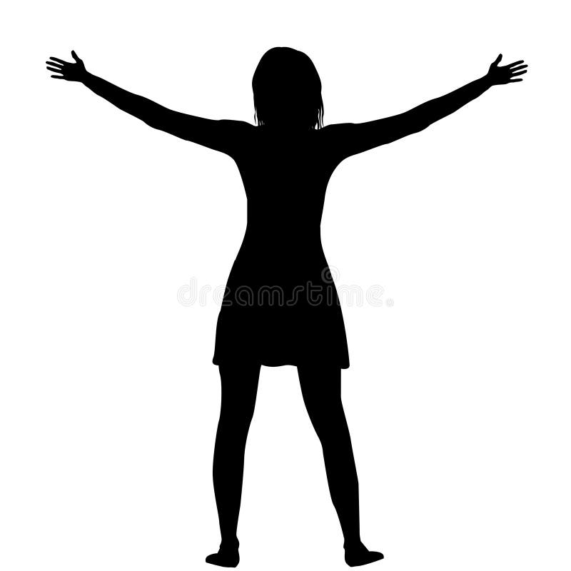 La Silueta De Una Mujer Hermosa Y Feliz Disfruta De La Vida Ilustración ... La Silueta De Una Mujer Hermosa Y Feliz Disfruta De La Vida Ilustración ...
