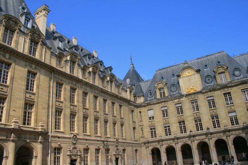 La Sorbonne stock photo. Image of capital, yard, city - 9342870