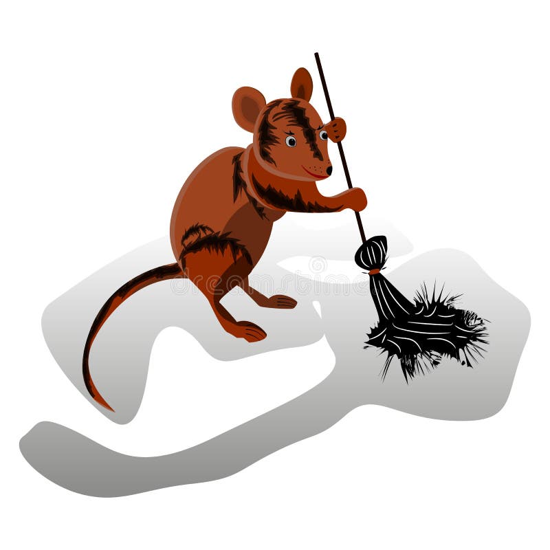 Champs De La Souris 3d Avec Un Balai Illustration Stock - Illustration ... Champs De La Souris 3d Avec Un Balai Illustration Stock - Illustration ...