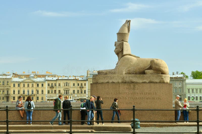 La Statua Della Sfinge Sul Fiume Di Neva Fotografia Stock Editoriale ...