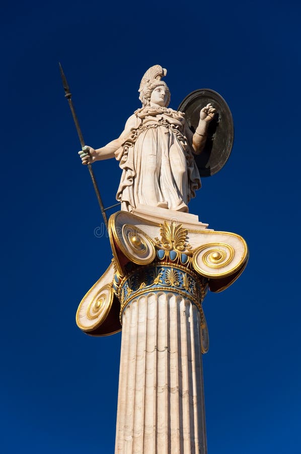 La Statua Di Atena. Atene, Grecia Immagine Stock - Immagine di scultura ...