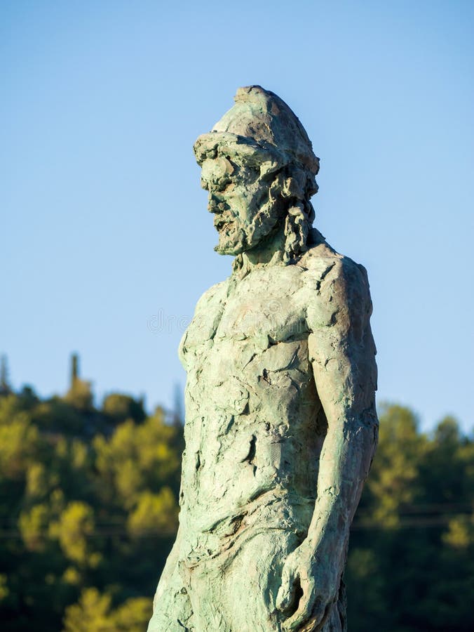 La statua di Odisseo immagine stock. Immagine di isola - 67955561