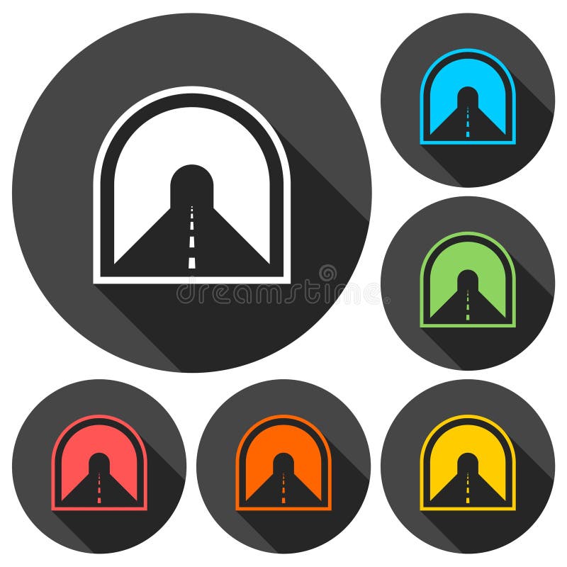 La Strada Con Le Icone Del Tunnel Ha Messo Con Ombra Lunga ...