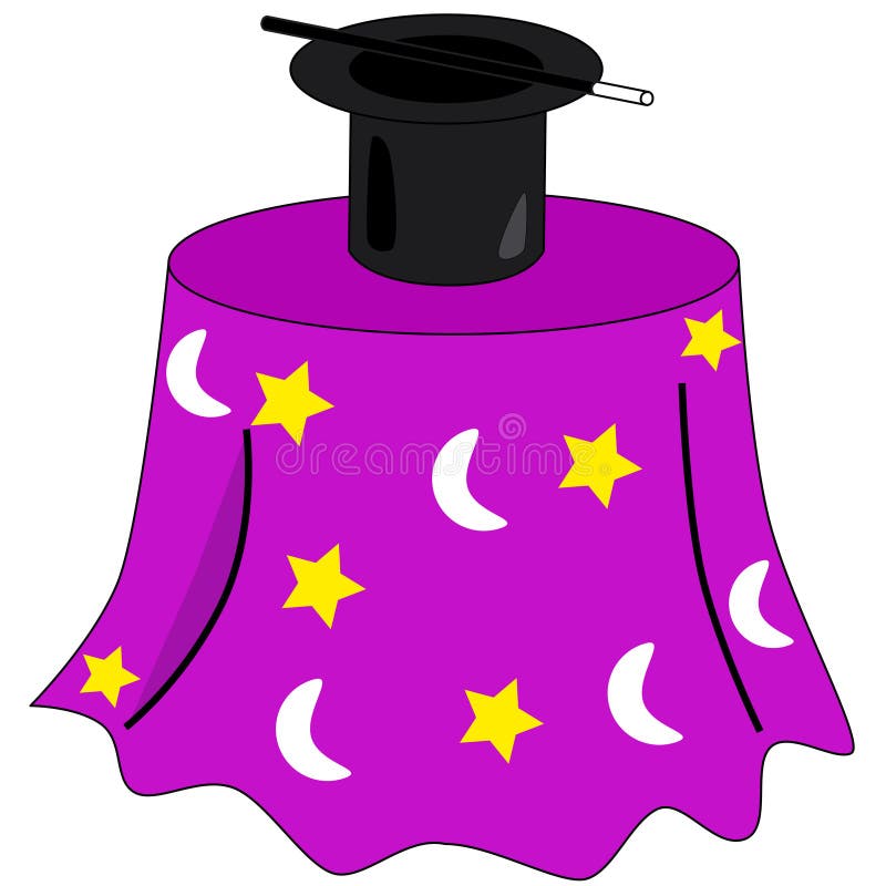 La table du magicien illustration de vecteur. Illustration du lune ...