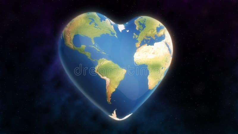 La Terre En Forme De Coeur Du Monde D'amour Illustration de Vecteur ...