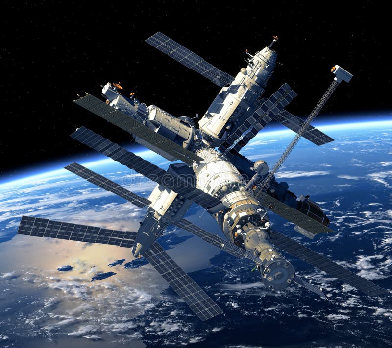 La Terre Orbitale De Station Spatiale. Illustration Stock ...