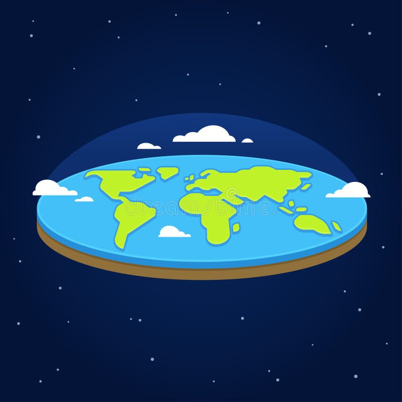La Terre Plate Dans L'espace Illustration de Vecteur - Illustration du ...