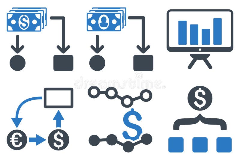 La Tesorería Traza Iconos Planos Del Vector Ilustración del Vector ...