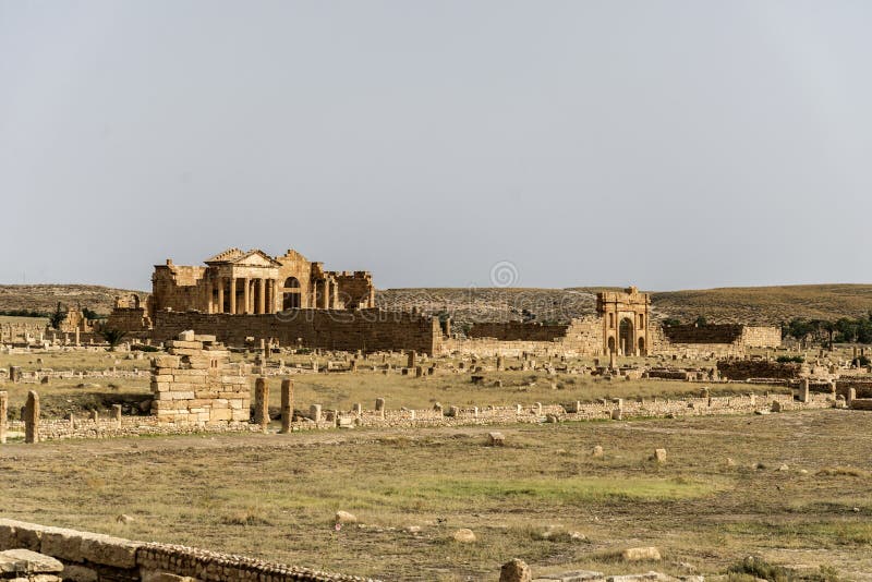 Sbeitla, Tunisie image stock. Image du limestone, histoire - 56548987