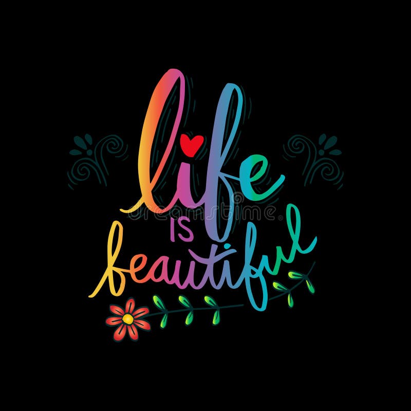 La Vida Es Letras Hermosas De La Mano Stock de ilustración ...