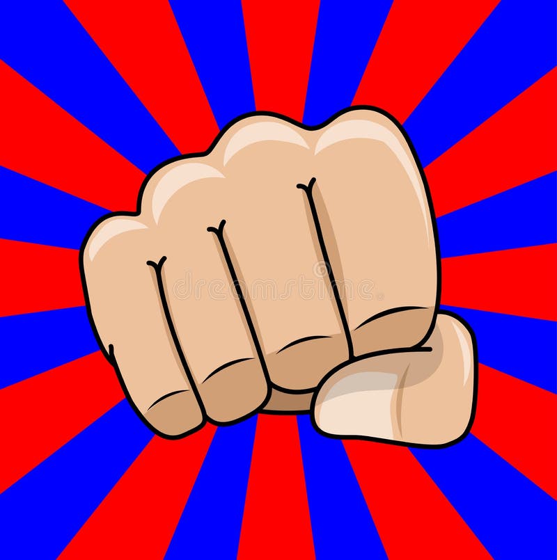 Vista Frontale Del Pugno Comico Isolata Illustrazione Vettoriale ...