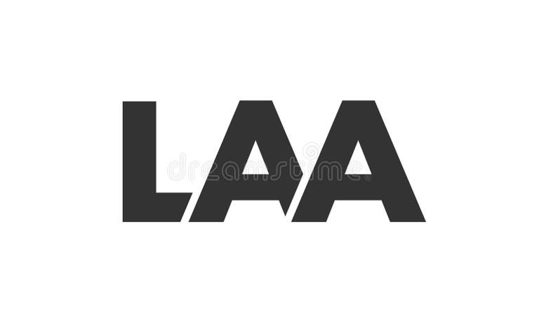 LAA Logo Design Template with Strong and Modern Bold Text. Initial ...