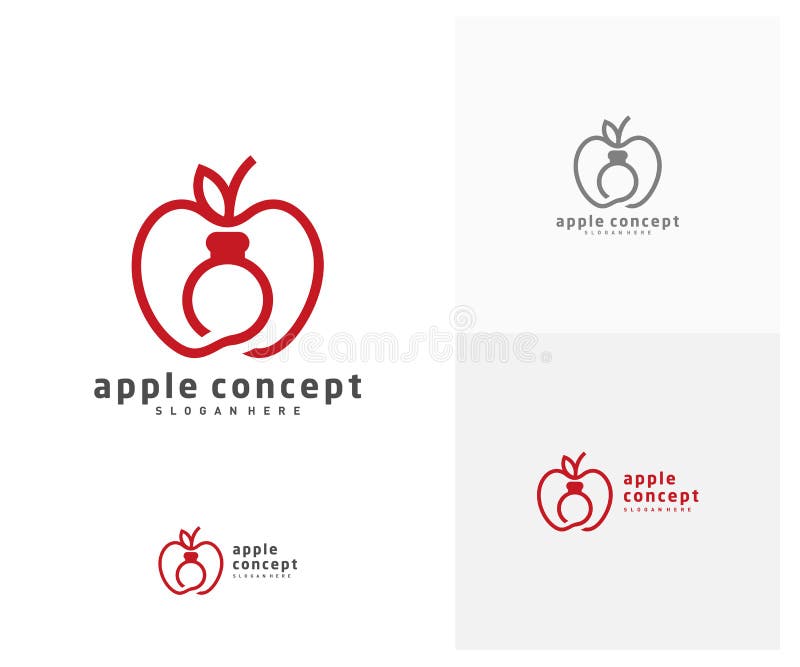 Lab Apple Logo Design Vector Template, Fruits Apple Icon Symbol Stock ...