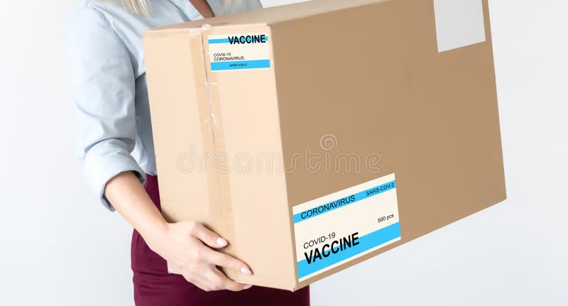Lab Assistant Carrying Box with Vaccines for Covid 19 Stock Image ...