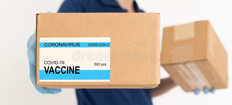 Lab Assistant Carrying Box with Vaccines for Covid 19 Stock Image ...
