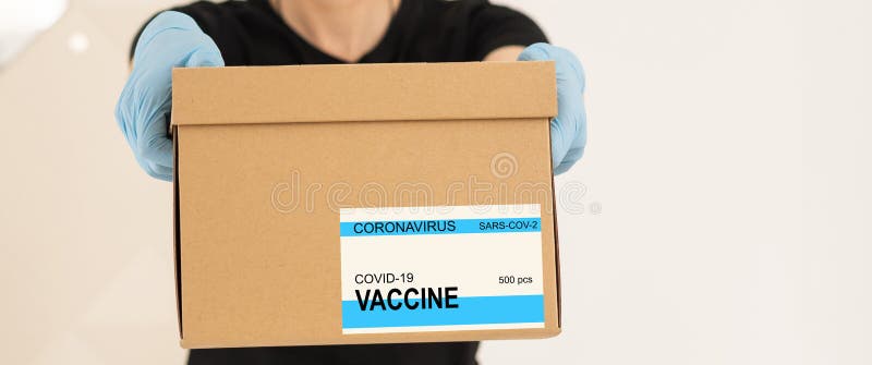 Lab Assistant Carrying Box with Vaccines for Covid 19 Stock Photo ...