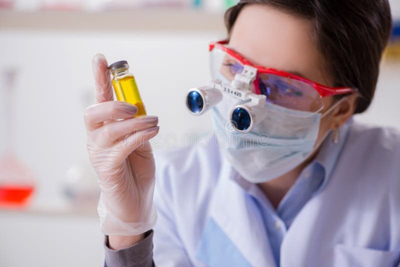 The Lab Assistant in Drug Synthesis Concept Stock Photo - Image of ...