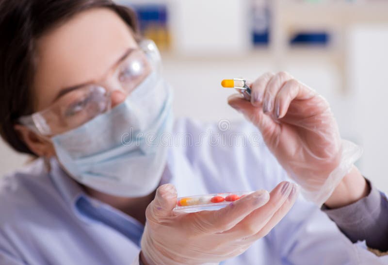 Lab Assistant in Drug Synthesis Concept Stock Photo - Image of ...
