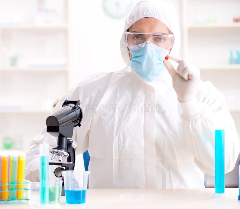 Lab Assistant in Drug Synthesis Concept Stock Photo - Image of ...