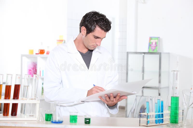 Lab assistant stock image. Image of holding, colors, writing - 31382565