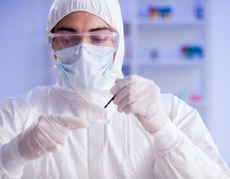 Lab Assistant Testing Blood Samples in Hospital Stock Image - Image of ...