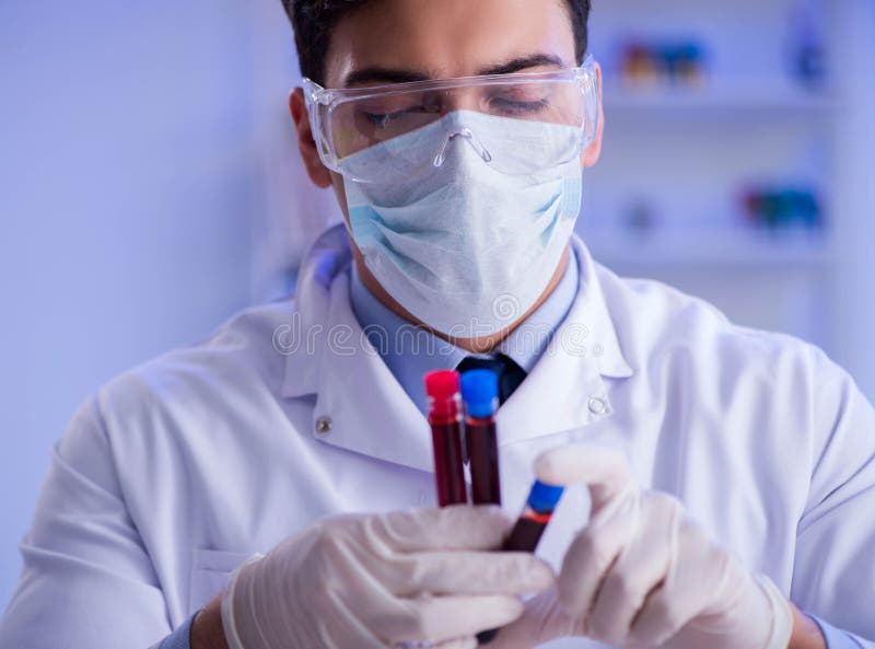 Lab Assistant Testing Blood Samples in Hospital Stock Photo - Image of ...