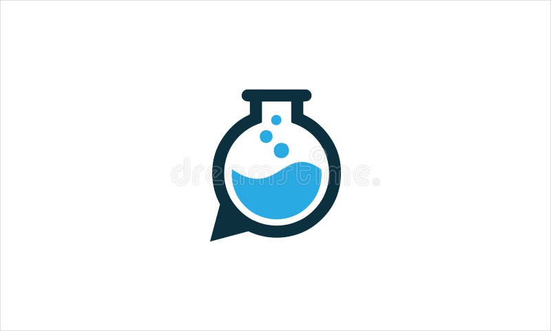 Lab Boiling Flask with Solution and Bubbles Icon Logo Design ...